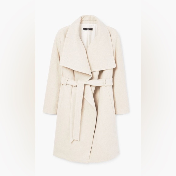 Mango | Jackets & Coats | Mango Cream Wool Blend Trench Coat Size Xs ...